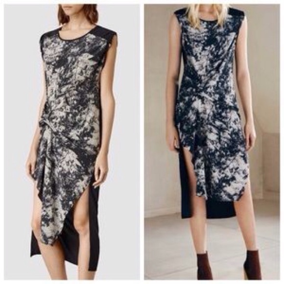 All Saints | Dresses | All Saints Riviera Shade Silk Asymmetrical ...